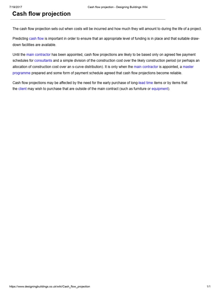 Cash Flow Projection - Designing Buildings Wiki | PDF
