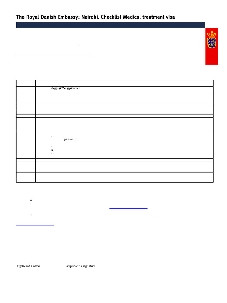 Missing Documents for Danish Visa Application | PDF | Travel Visa ...