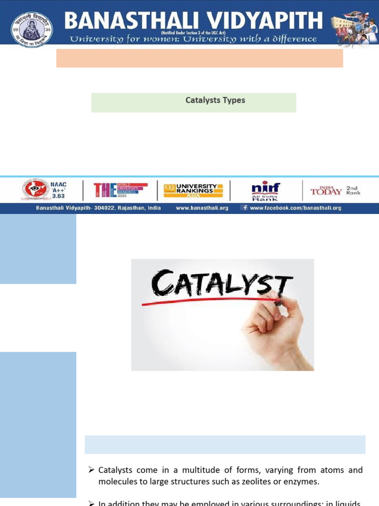 Lecture 2 - Catalyst Types | PDF | Catalysis | Heterogeneous Catalysis