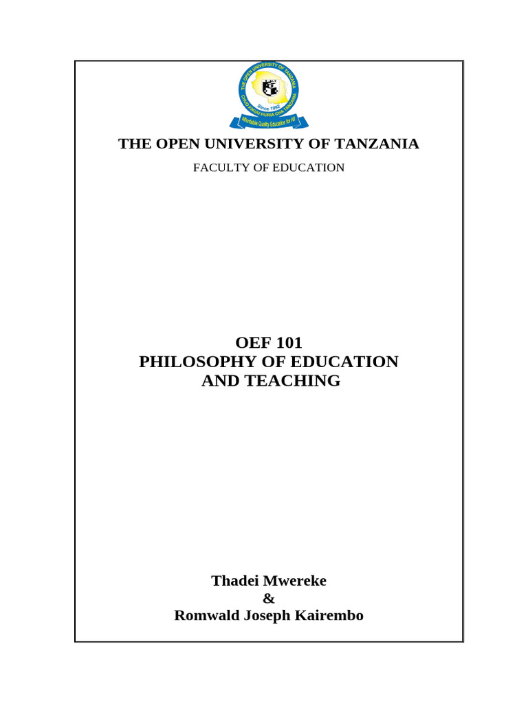 Full Oef 101 Module | PDF | Logic | Philosophy Of Education