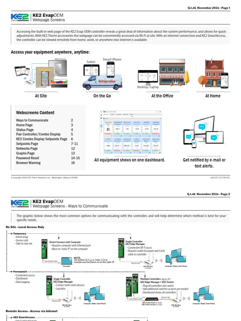 KE2 Evap OEM Controller Webpage Guide | PDF | Network Switch | Local ...