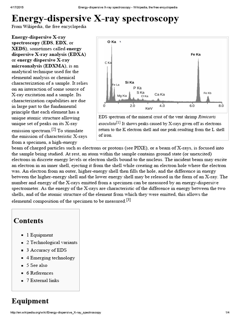 Energy-Dispersive X-Ray Spectroscopy - Wikipedia, The Free Encyclopedia ...
