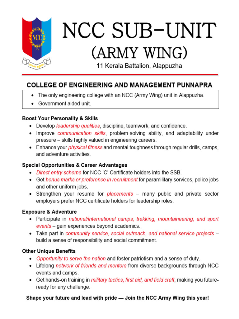 NCC One Page Handout | PDF