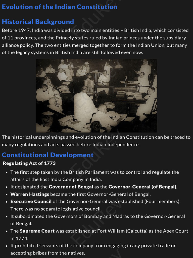Evolution of India Constitution | PDF | Constitution | Government