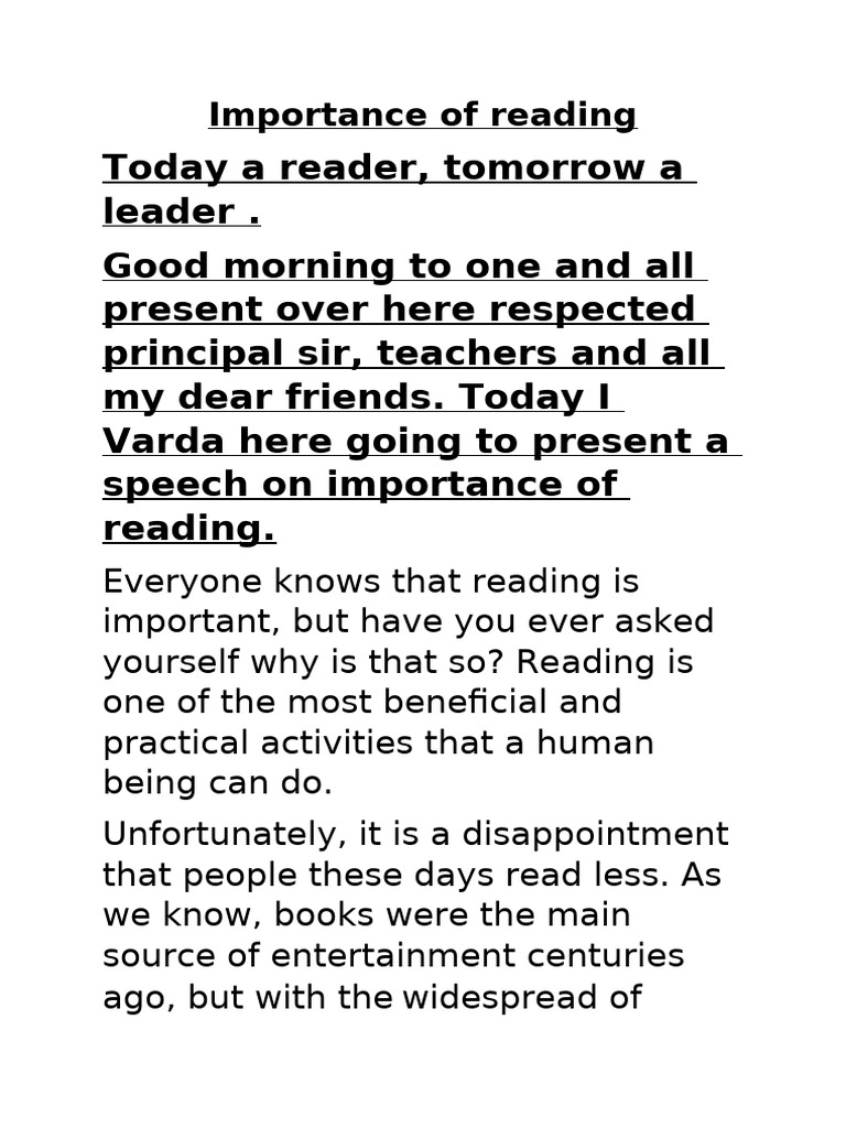 Importance of Reading | PDF