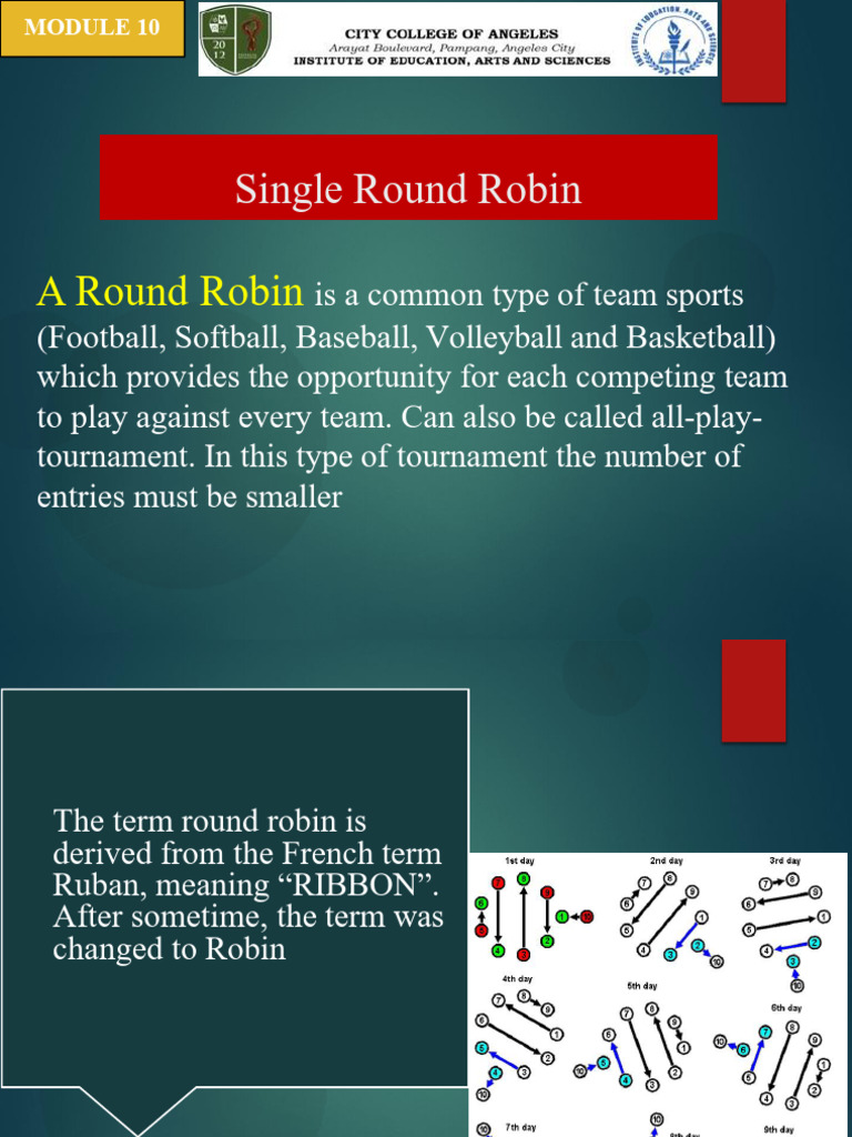 16th 17th Weeks SIngle Round Robin Type of Tournament | PDF