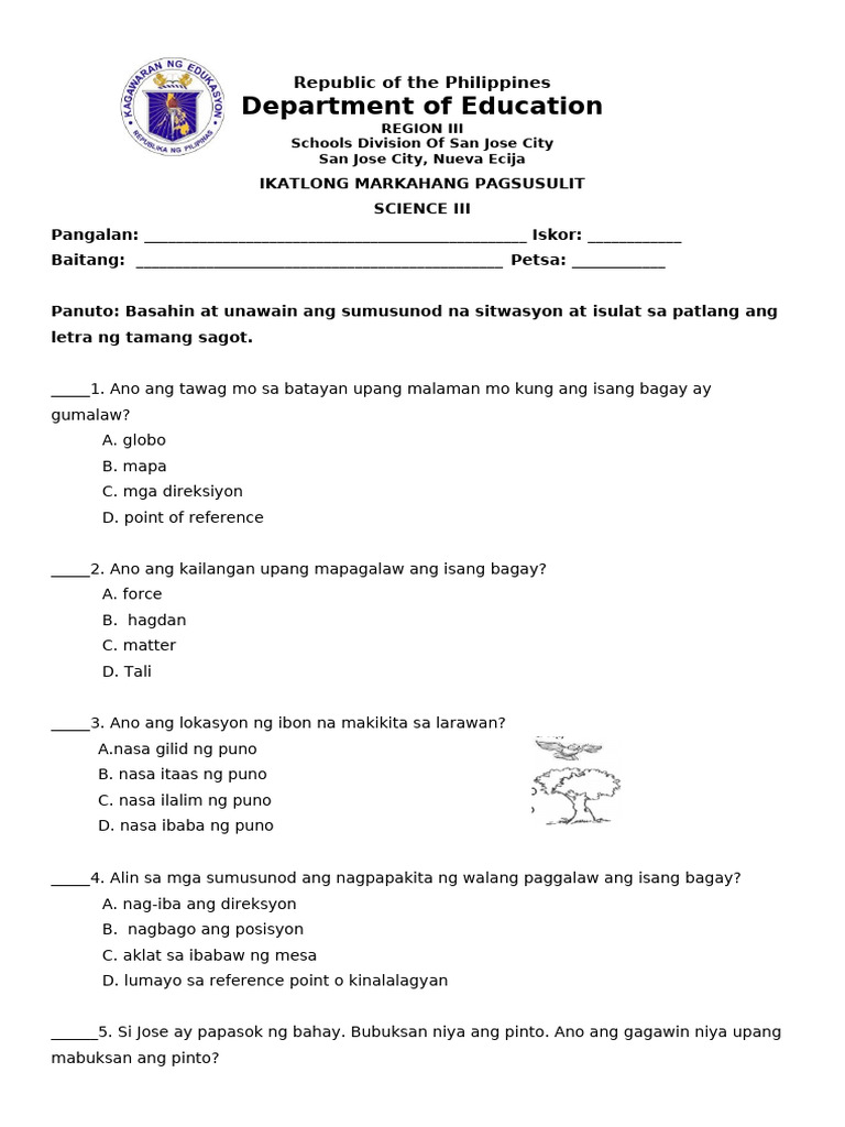 Exam Science 3 | PDF