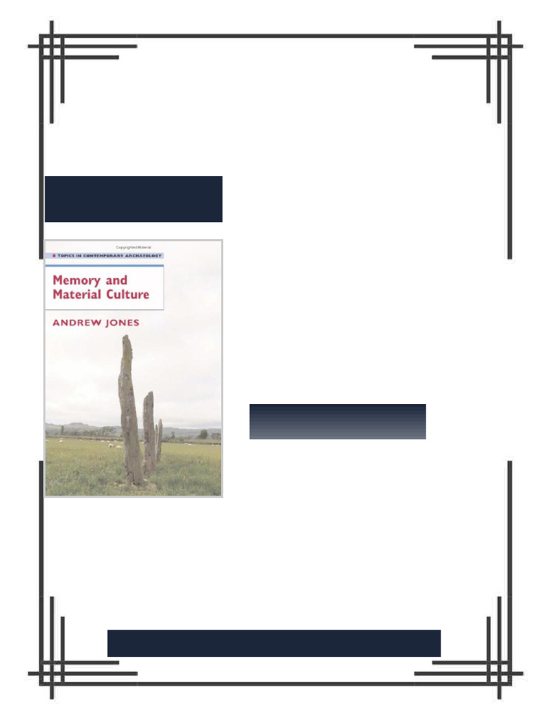 Memory and Material Culture 1st Edition Andrew Jones Latest Ebook PDF ...