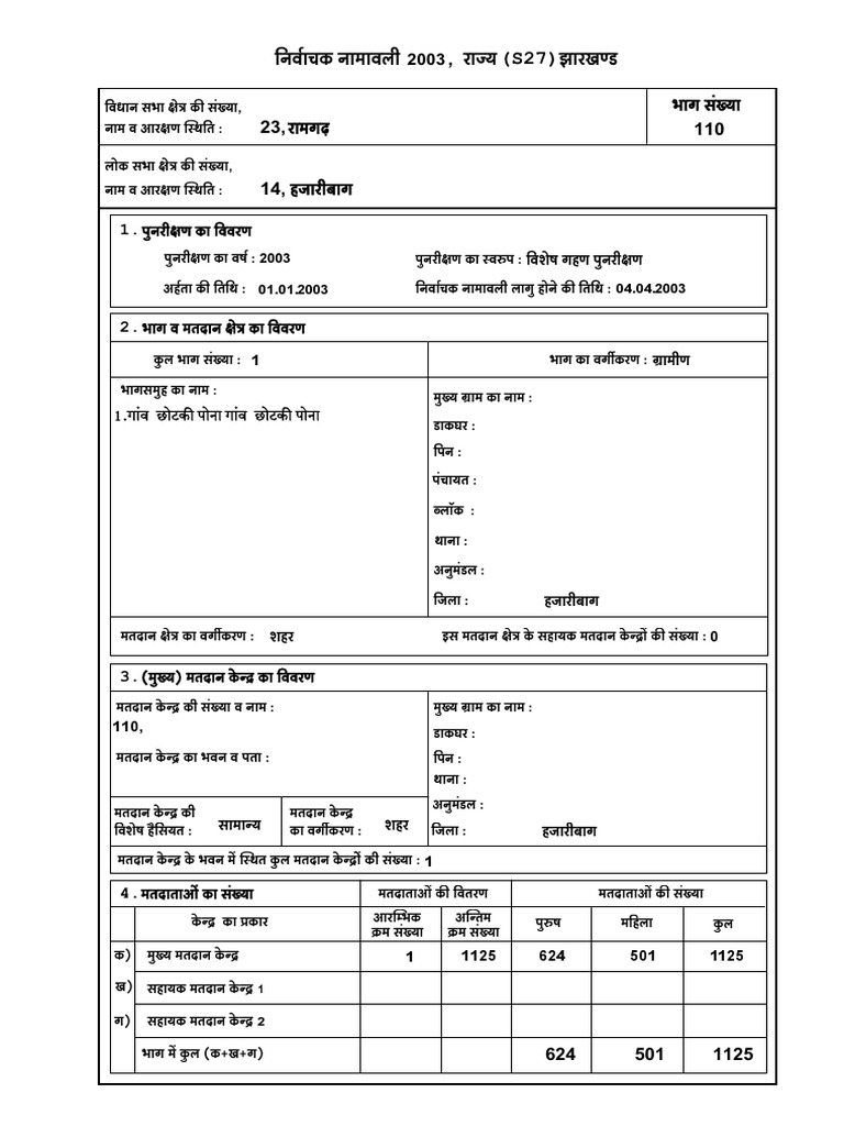 मतदाता सूचि 2003 छोटकी पोना gautam store(1) | PDF