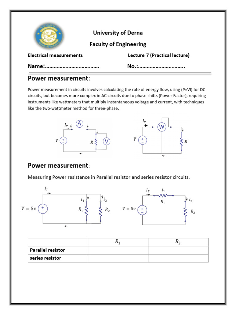 Power Measurement in Electrical Circuits | PDF