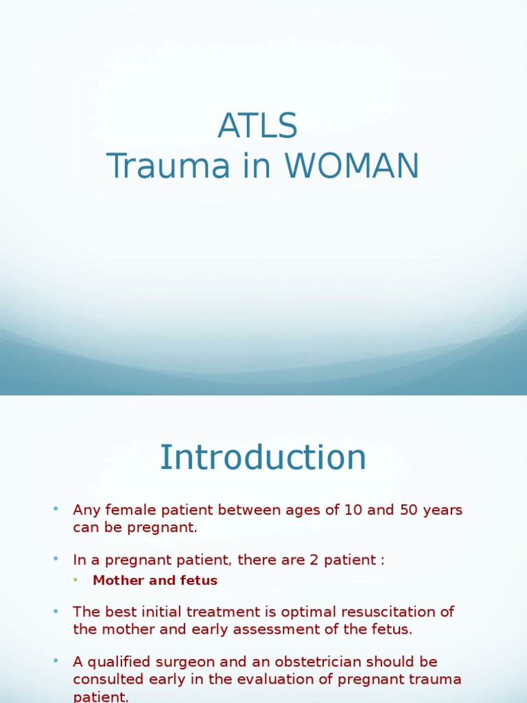 ATLS in Woman | PDF | Major Trauma | Pregnancy