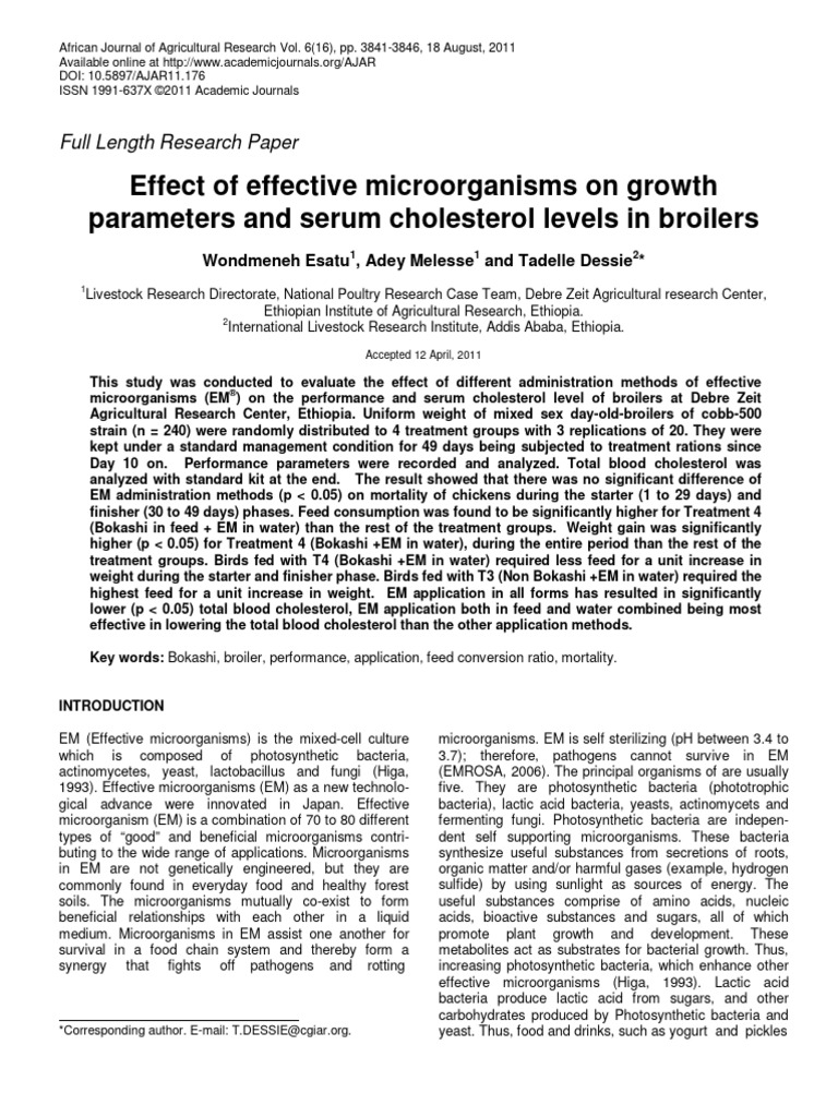 Effect of Effective Microorganisms On GR | PDF