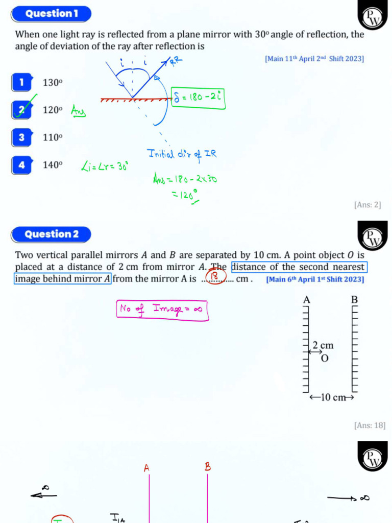 Ray Optics Class Notes (One Shot)_removed-Invert | PDF