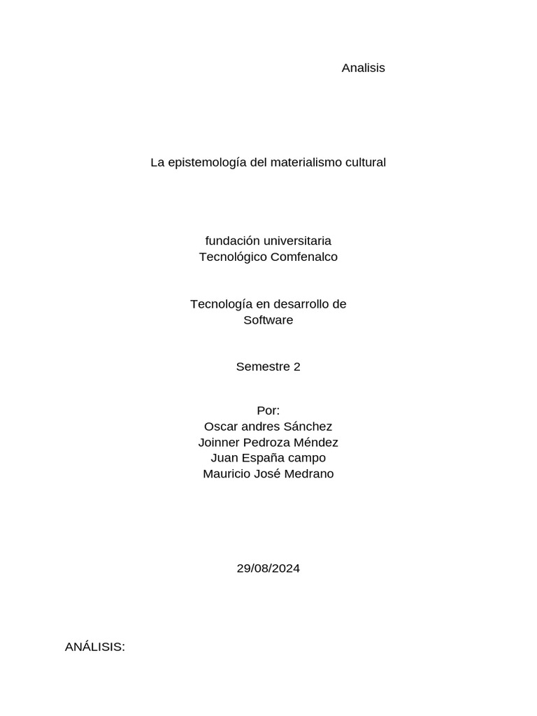 Análisis by Óscar, Joinner, Mauricio, España - Final | PDF | Sociedad ...