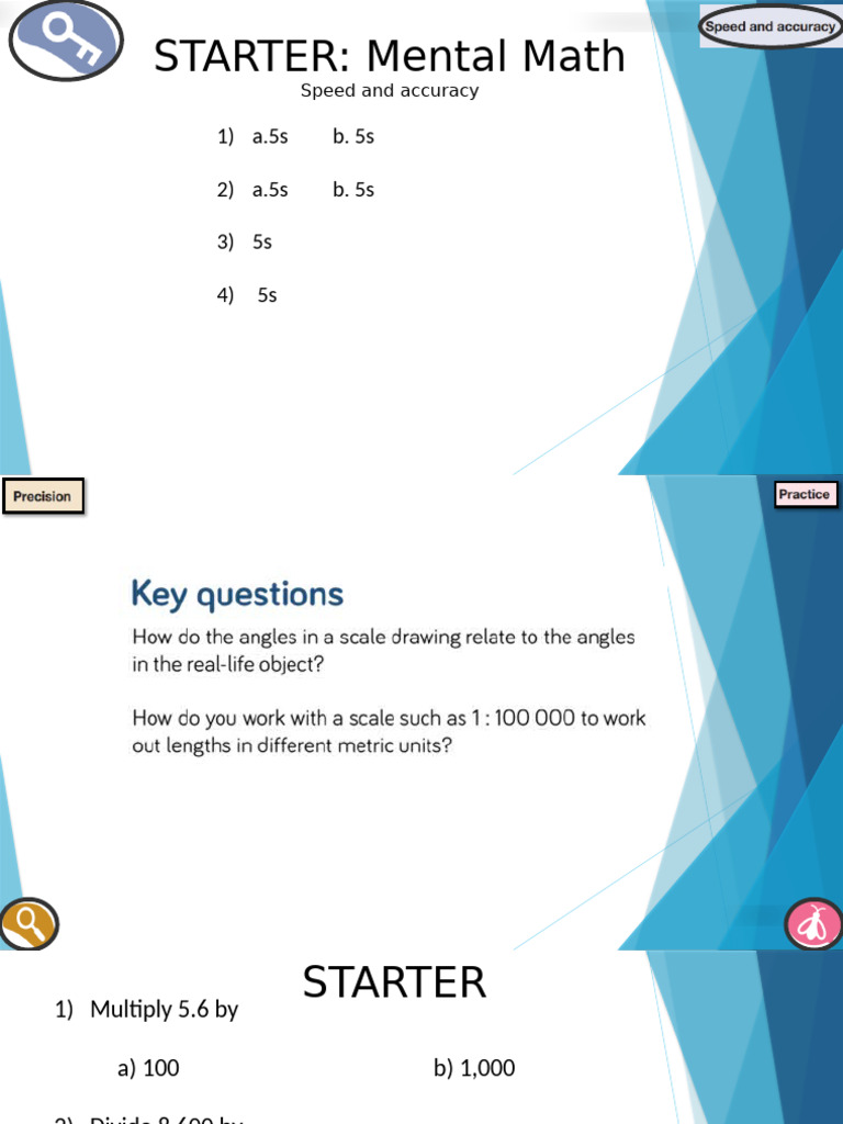 Mental Math and Scale Drawing Practice | PDF | Angle | Mathematics