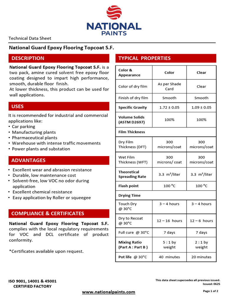 National Guard Epoxy Flooring Topcoat SF | PDF