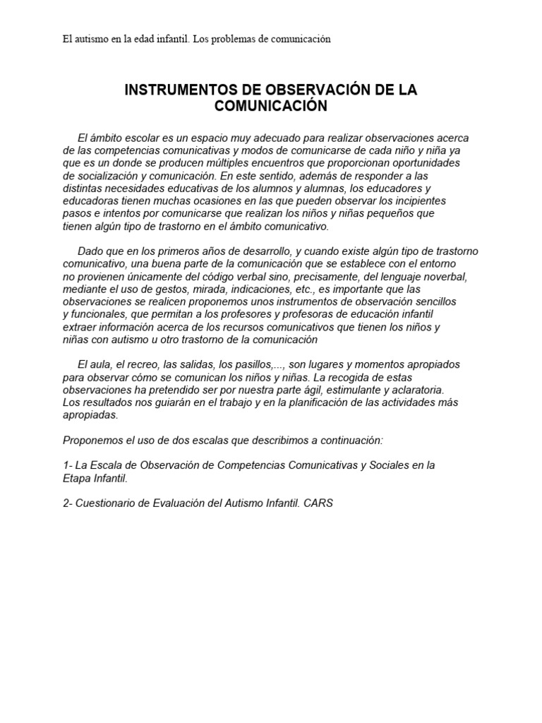 Instrumento de Observación de La Comunicación Donellan | PDF ...