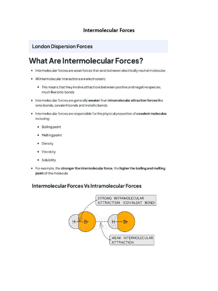 Unit 3 Intermolecular Forces | PDF