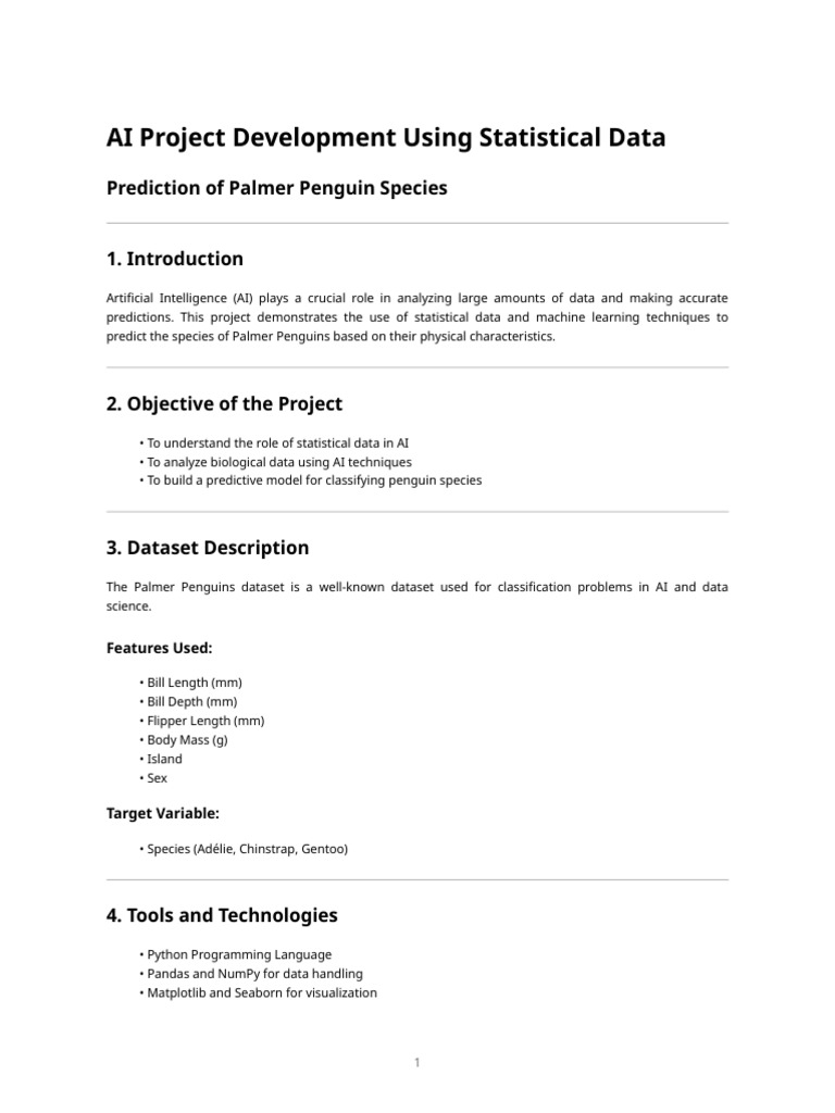 AI Model for Predicting Penguin Species | PDF | Machine Learning ...