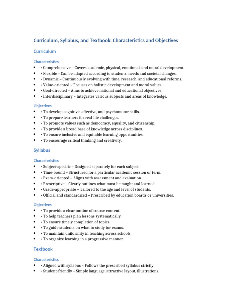 Curriculum Syllabus Textbook Details | PDF