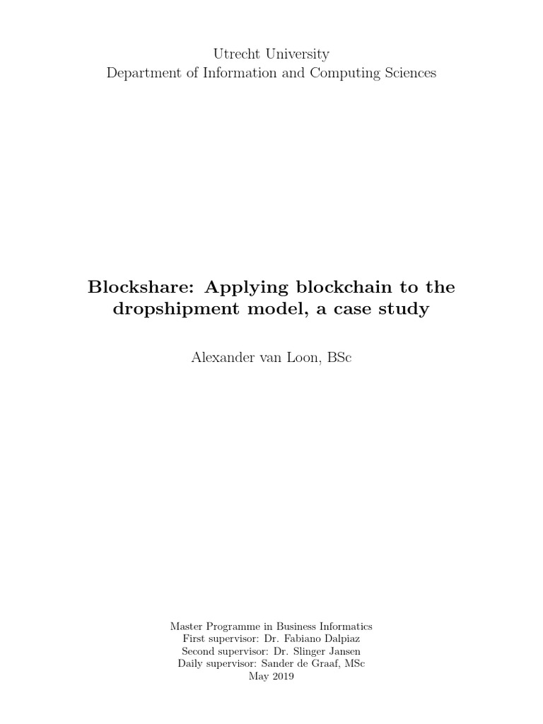Thesis Alex Van Loon Final | PDF | Bitcoin | Computing
