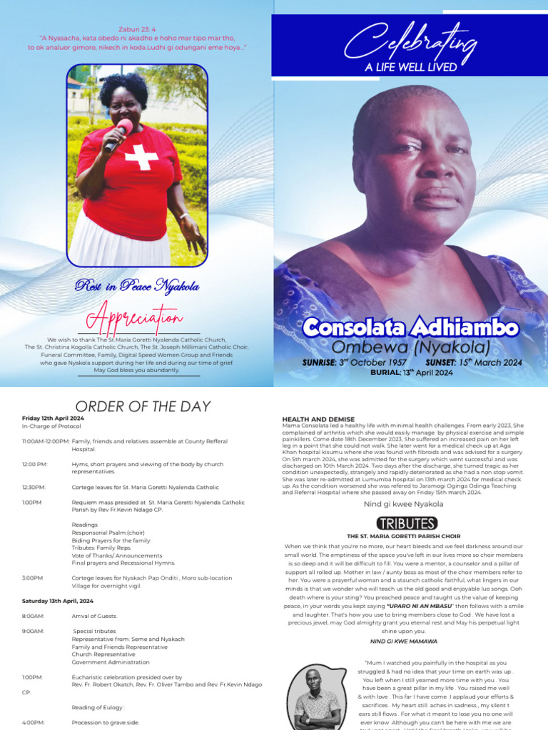 CONSOLATA PROGRAMME Final | PDF | Christian Worship And Liturgy