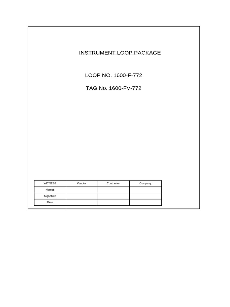 Instrument Loop Package | PDF | Valve | Equipment