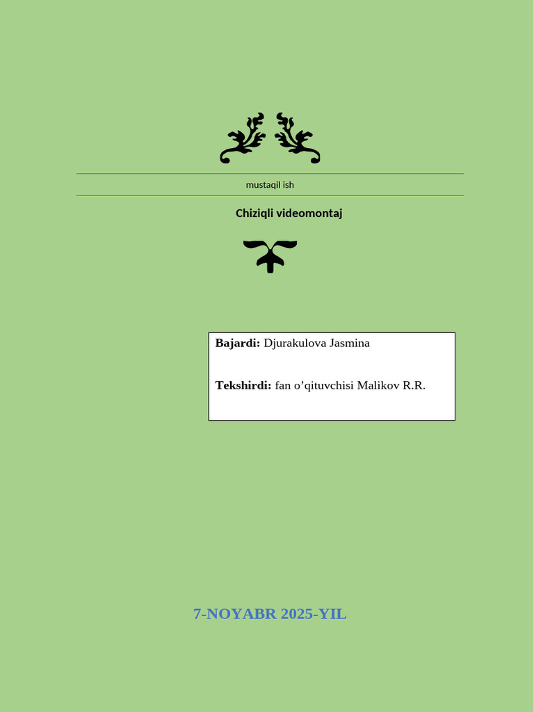 Mustaqil Ish 44 | PDF