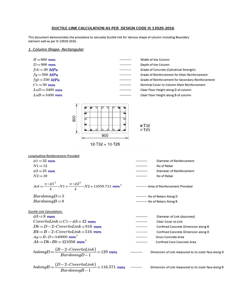 Ductile Link Calculation | PDF | Building Engineering | Civil Engineering