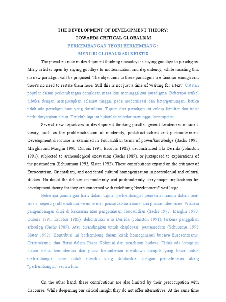 The Development of Development Theory | PDF | Ekonomi Pembangunan ...