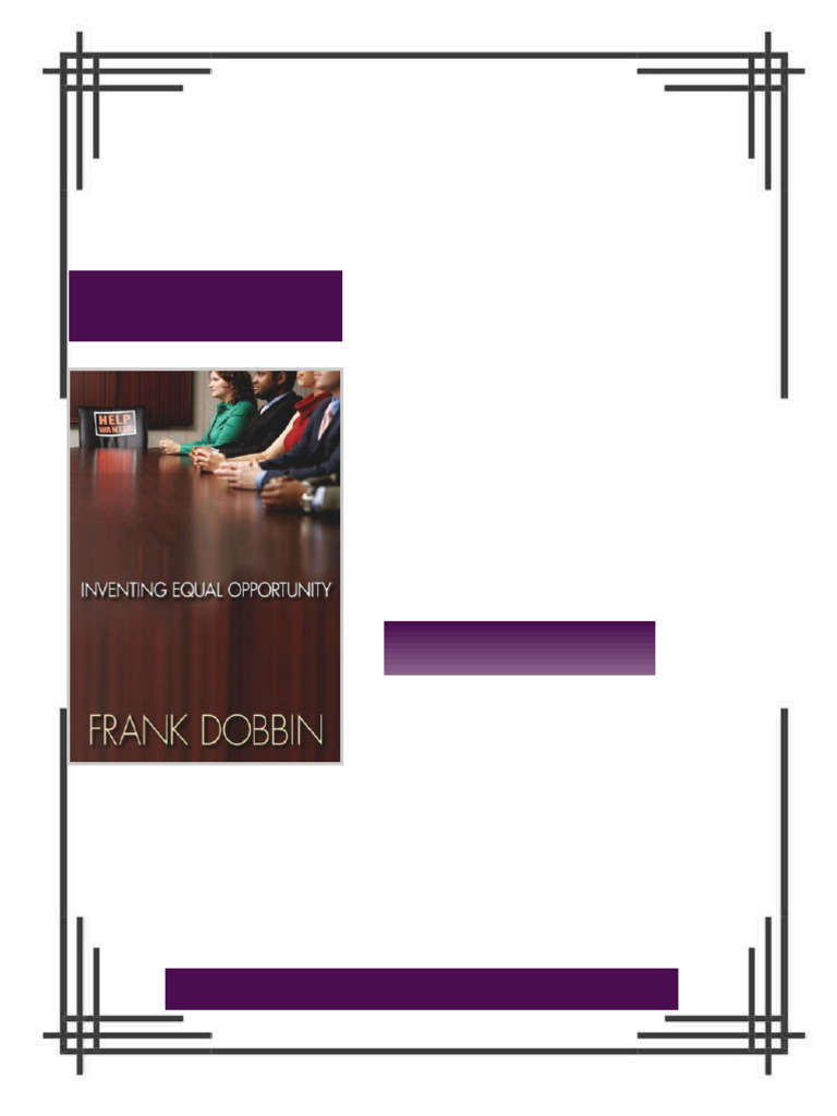 Inventing Equal Opportunity Frank Dobbin Ebook Full Corrected PDF | PDF ...
