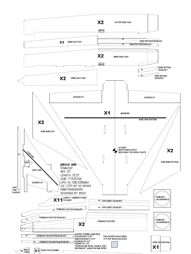 Mirage 2000 RC Plane Blueprint Guide | PDF | Vehicles | Aircraft