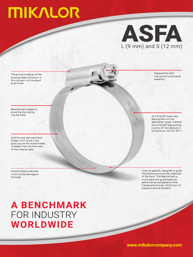 MIKALOR ASFA Hose Clamps Overview | PDF | Screw | Mechanical Engineering