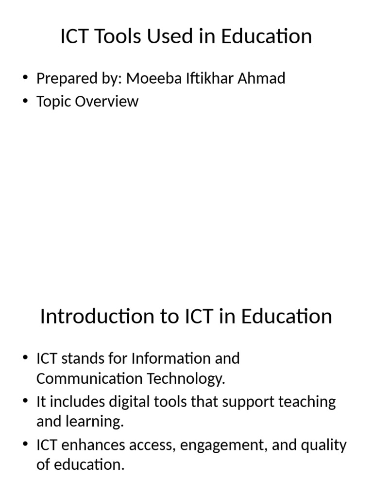 ICT Tools Used in Education | PDF