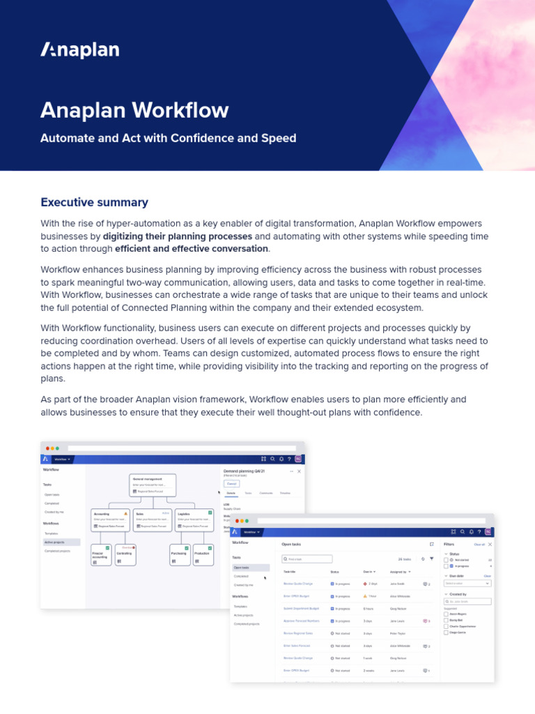 Anaplan Workflow: Automate Planning Processes | PDF | Workflow ...