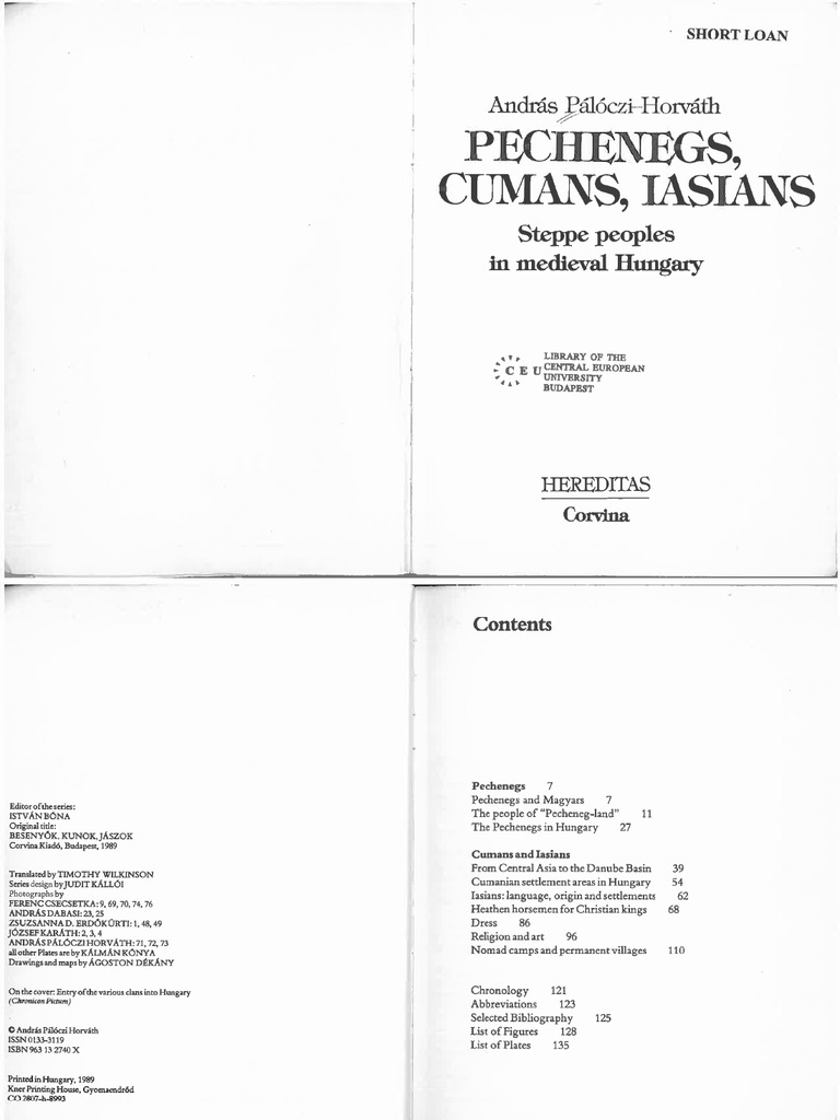 Pechenegs, Cumans, Iasians. Steppe Peoples in Medieval Hungary - A ...