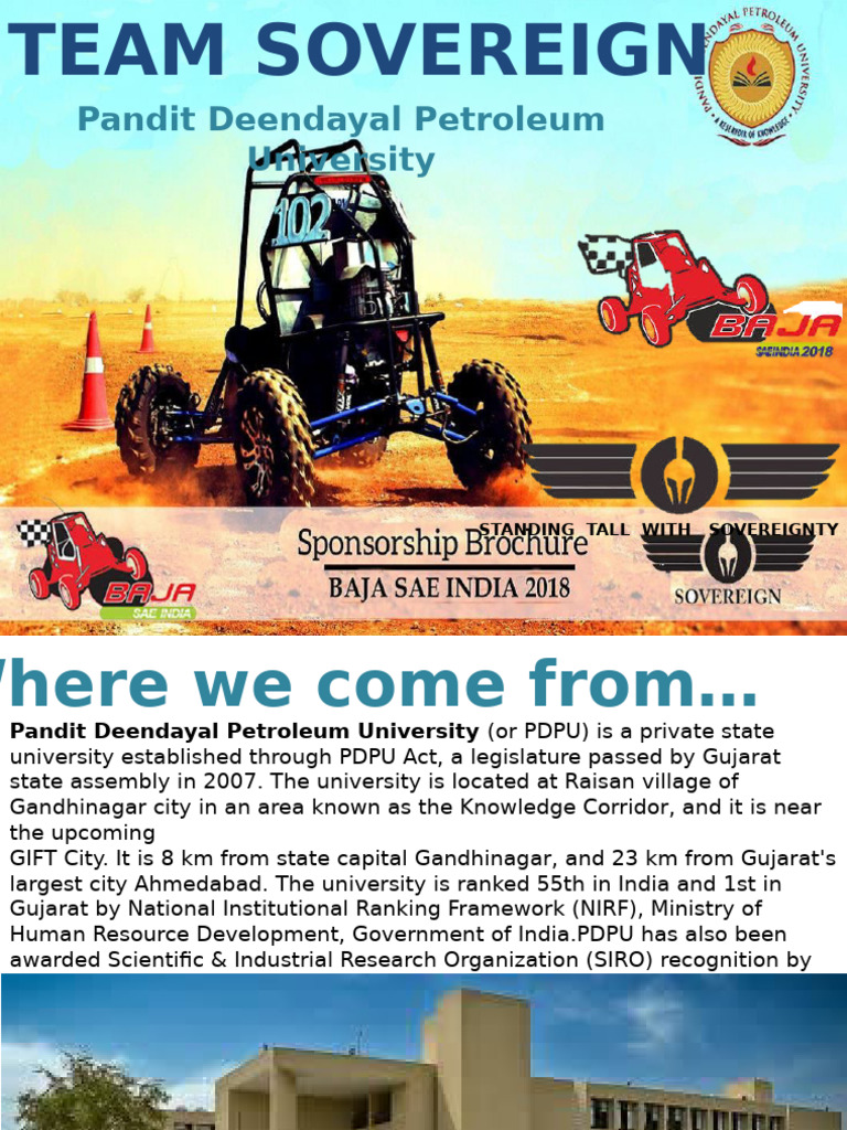 Team Sovereign: PDPU Baja SAE 2023 | PDF | Transport | Land Vehicles