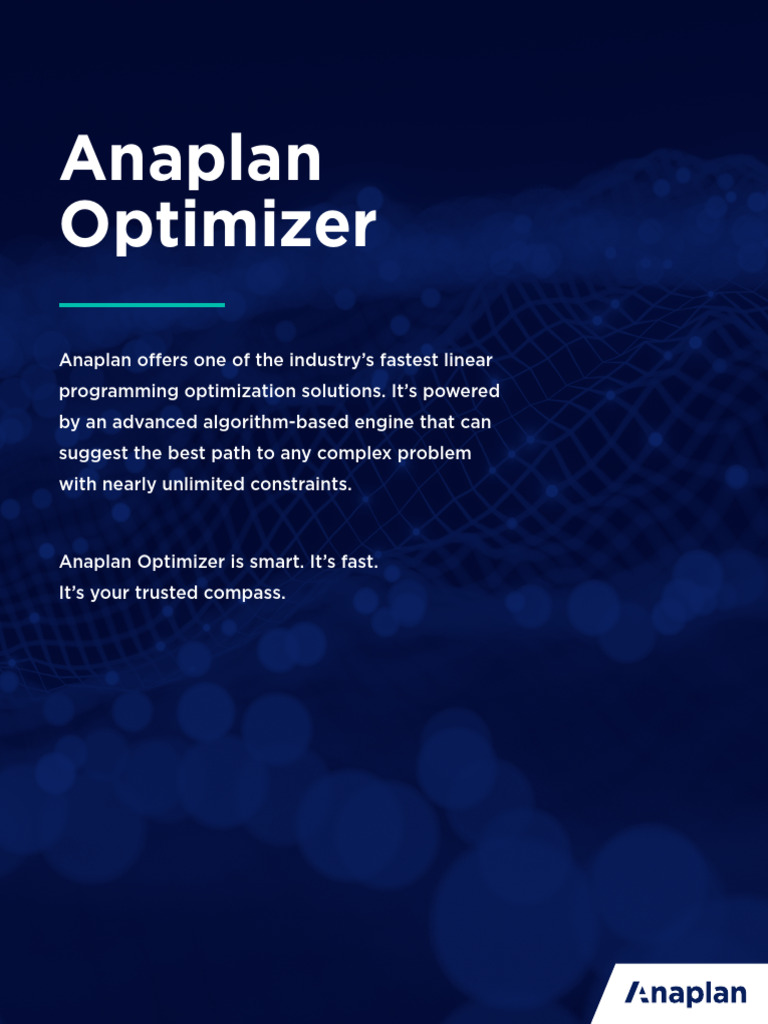 Anaplan Optimizer Overview Brief v3 | PDF | Mathematical Optimization ...