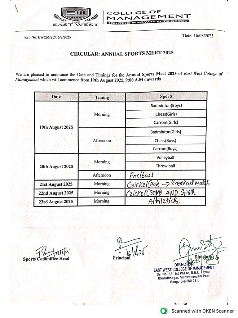 Final Sports Circular | PDF