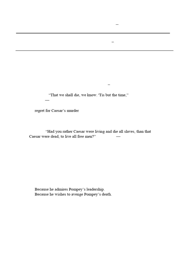 Answer Key X Lit Model I 25-26 | PDF | Julius Caesar | Ghosts