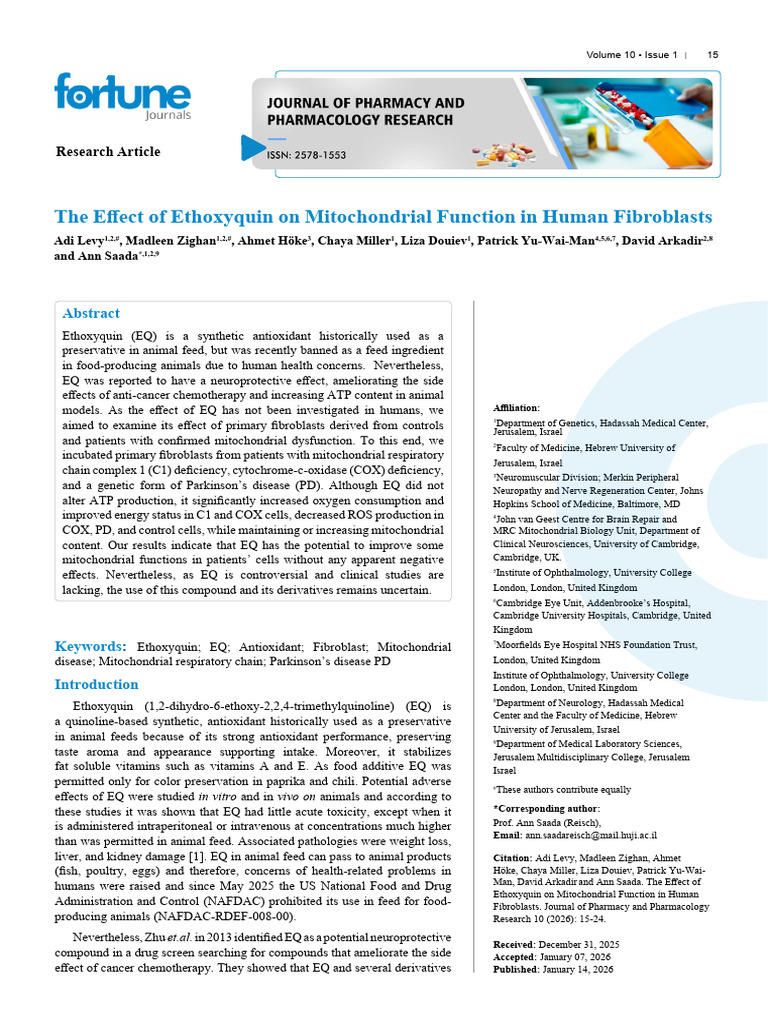 The Effect of Ethoxyquin On Mitochondria | PDF | Mitochondrion | Real ...