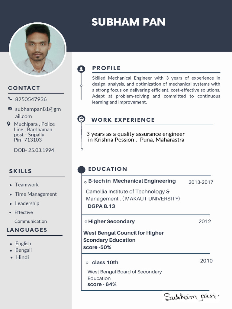 Blue and Gray Simple Professional CV Resume | PDF