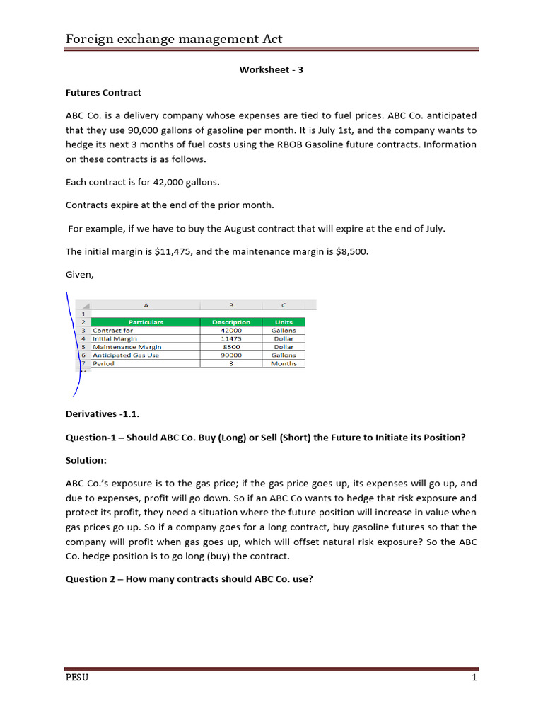 ABC Co.'s Fuel Futures Hedging Strategy | PDF | Futures Contract ...