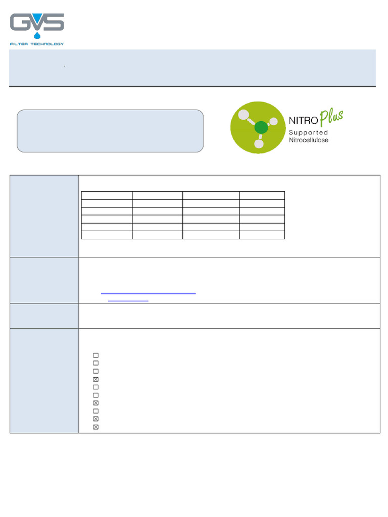 045 M Supported Nitrocellulose NC Membrane Sheets and Rolls Rev 0 | PDF ...