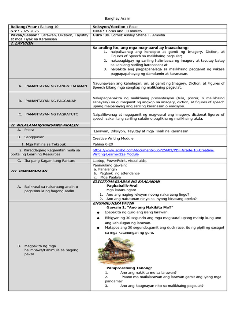 FINAL LESSON PLAN MAAM HELEN-ASHLEY (1) (1) | PDF