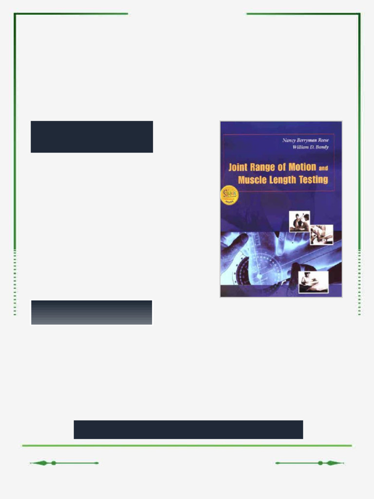 Joint Range of Motion and Muscle Length Testing 1st Edition Nancy ...