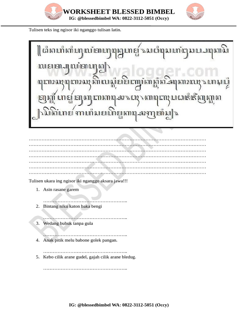 Aksara Jawa Menulis Latin | PDF