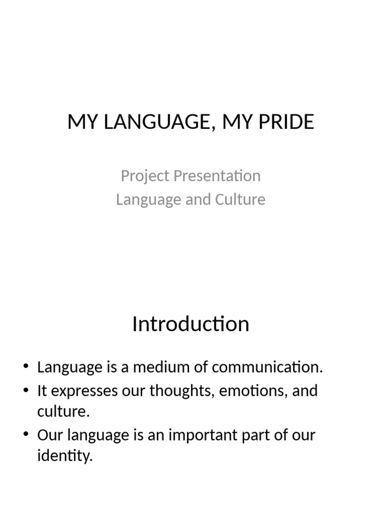 My Language My Pride Presentation | PDF
