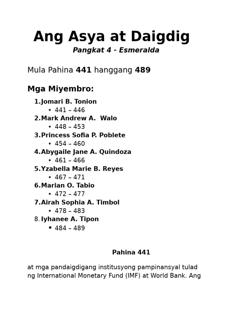 (Ang Asya at Daigdig - Joven) | PDF