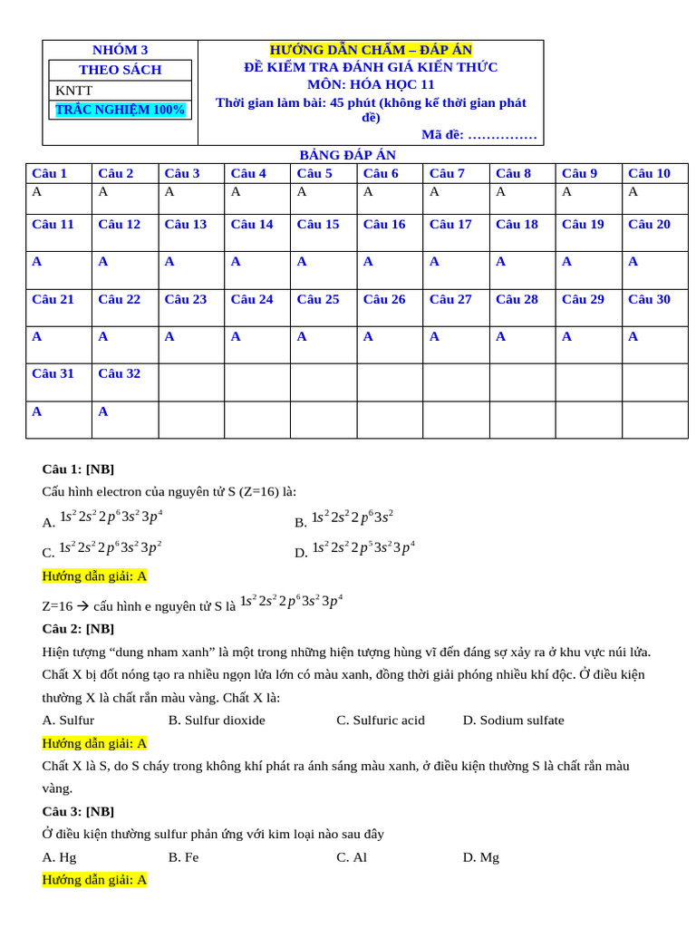 5-Nguyễn Thị Kim Liên-Đáp án-45-32TN-B7-8-9-C2-KNTT | PDF